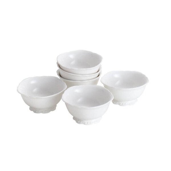 Conjunto 6 Tigelas de Porcelana Alto Relevo 14cm Rojemac | MadeiraMadeira