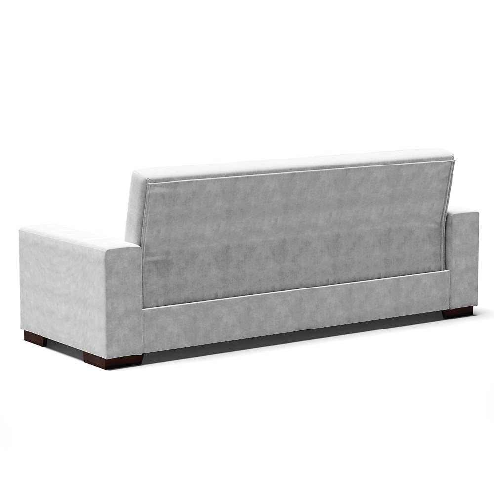 Sofá Cama 02 lugares Lisboa Suede Pés de Madeira - D'Rossi - Cinza ...