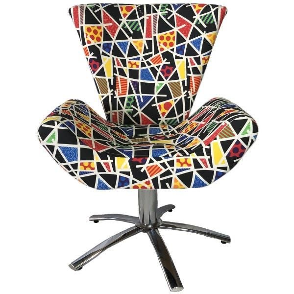 Poltrona Giratória Elegance Romero Britto Rb9 Impermeável | MadeiraMadeira