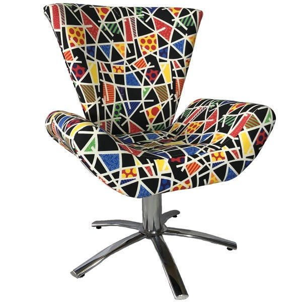 Poltrona Giratória Elegance Romero Britto RB9 Impermeável | MadeiraMadeira