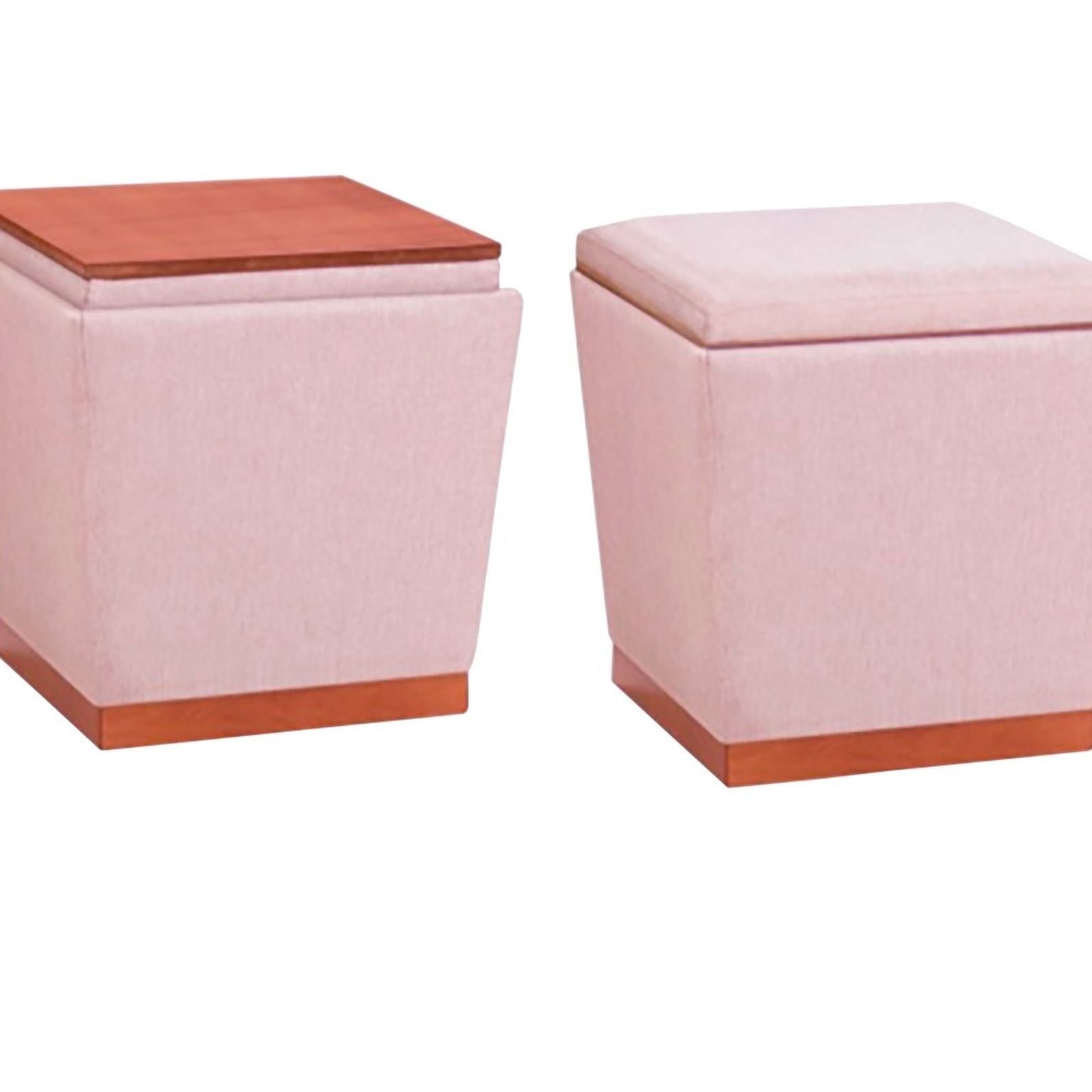 Puff Baú Retrô Decorativo com Base Madeira Pufe Sala de Casa Armazém ...