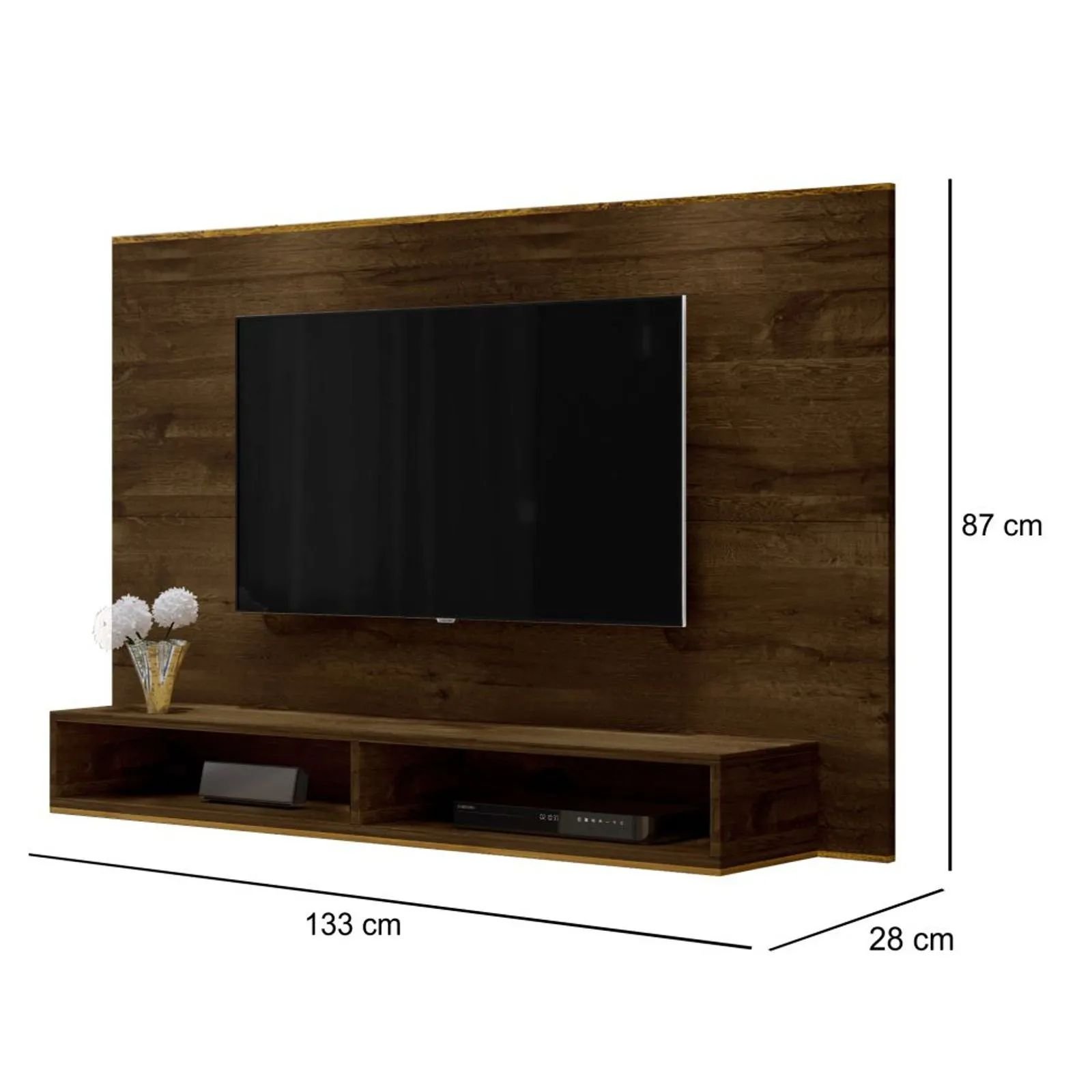 Painel com Nichos para TV ate 46 Polegadas Roma MobyCasa Moveis Ipe ...