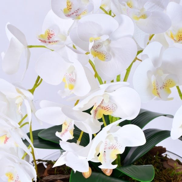 Arranjo Centro de Mesa de Orquídea Branca 3D | MadeiraMadeira