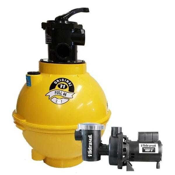 Conjunto Filtro para piscina Full 44 Hidrasul + Motobomba de 3/4cv para ...
