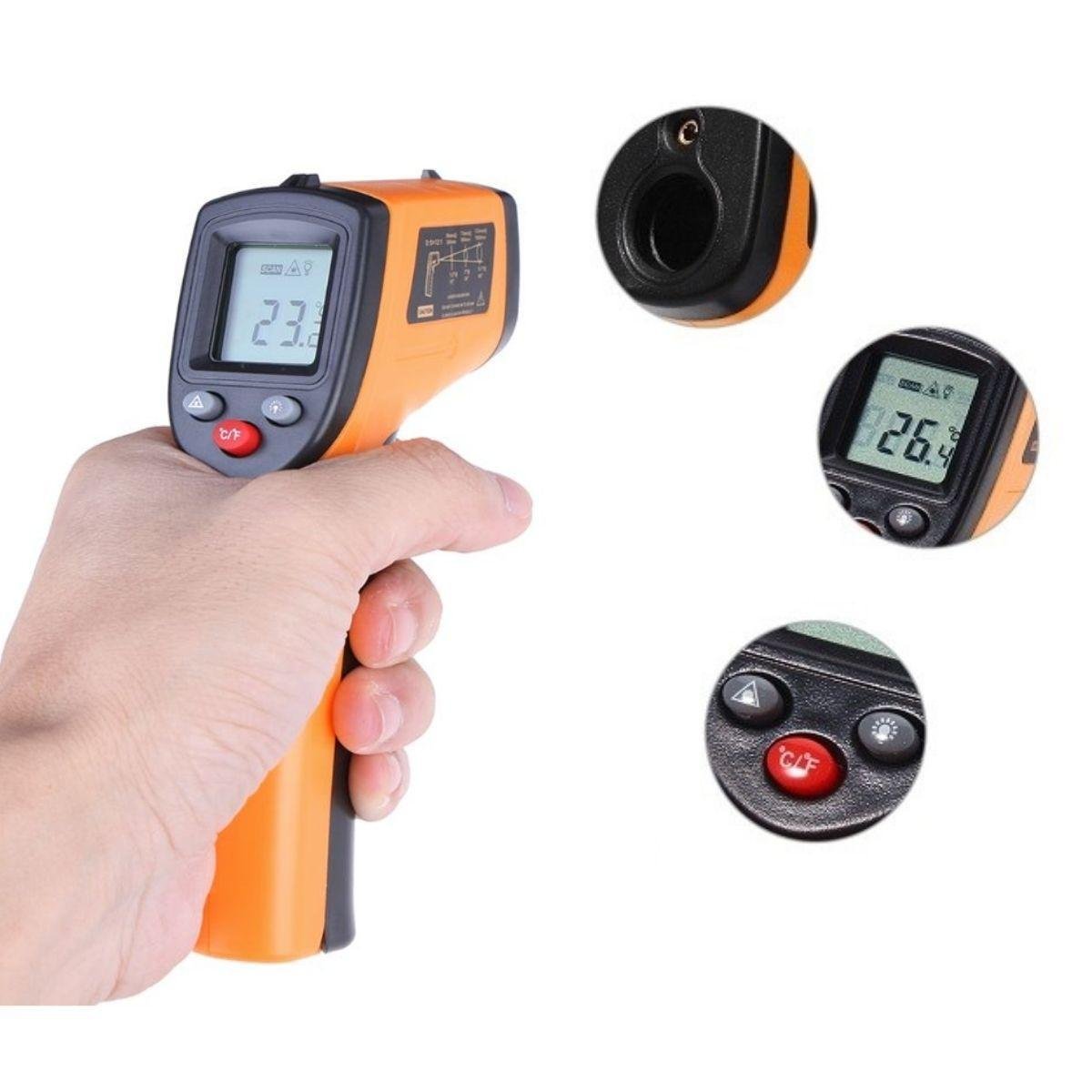 Termometro Laser Digital Industrial Temperatura -50 A 380C | MadeiraMadeira