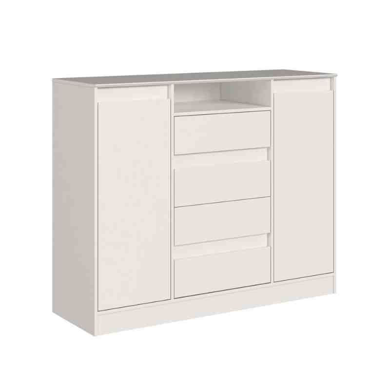 Cômoda Alba 4 Gavetas 2 Portas Branco Line Castro Móveis | MadeiraMadeira