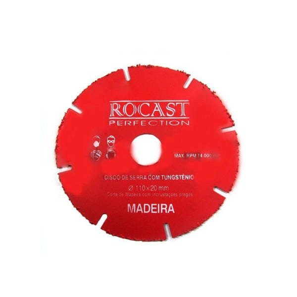 Disco de Serra com Tungstênio para Madeira 110 x 20 Mm - Rocast ...