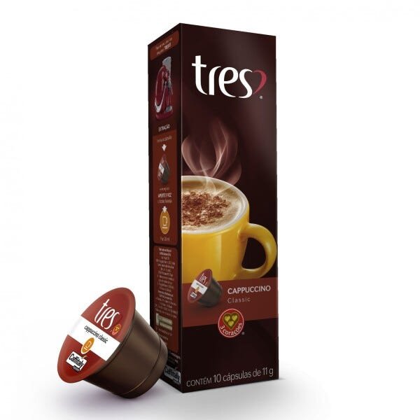 Cápsula Tres Cappuccino Classic 10 Unidades Três Corações | MadeiraMadeira