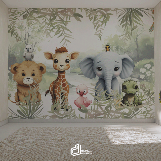 Painel Safari Aquarela-md06 | MadeiraMadeira