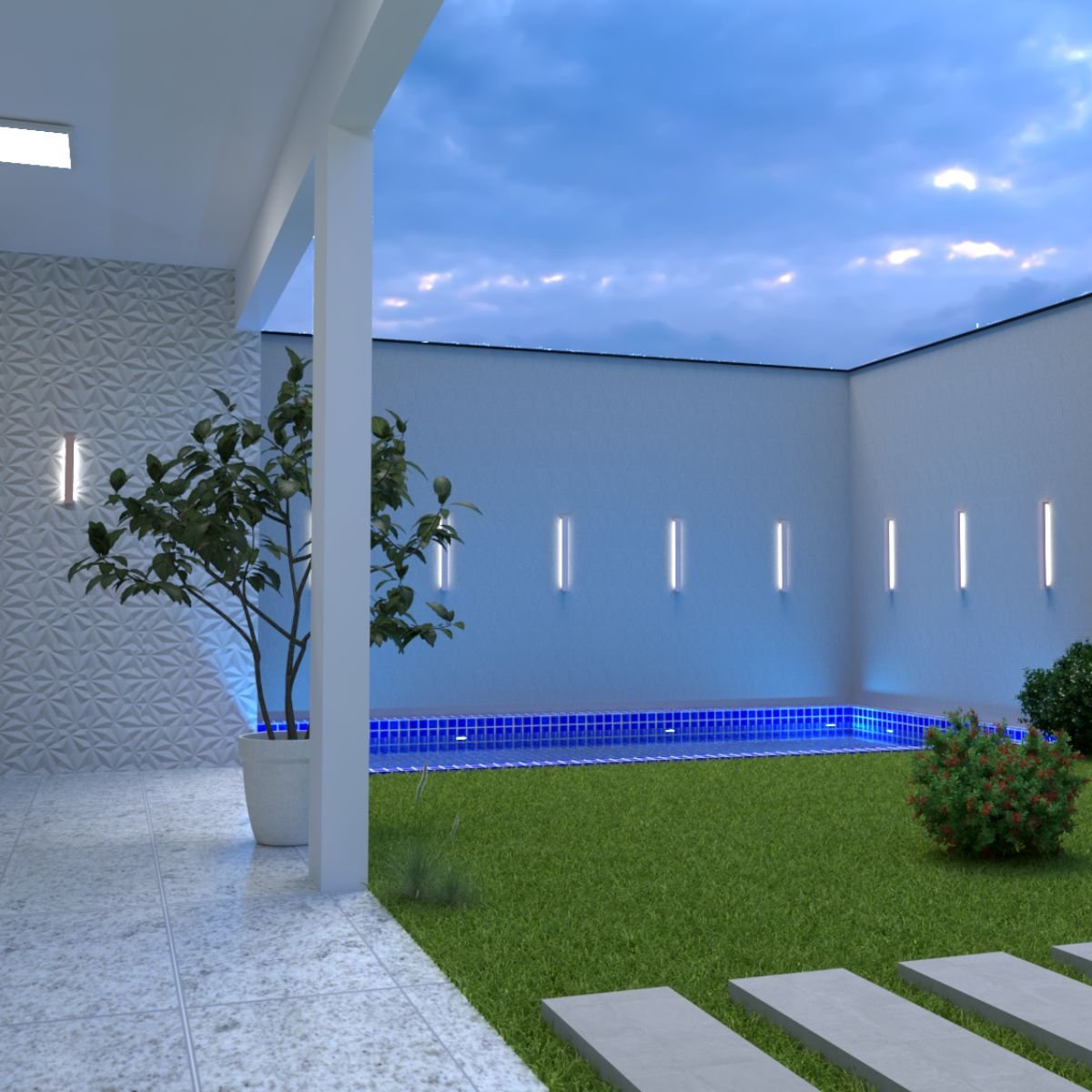 Arandela Fit Slin Linear Parede Decoração Externa ou Interna Luz ...