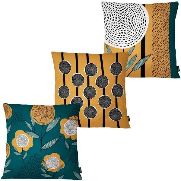 Kit 3 Capa Almofada Belchior Veludo Luxor Floral 43X43 Cm | MadeiraMadeira