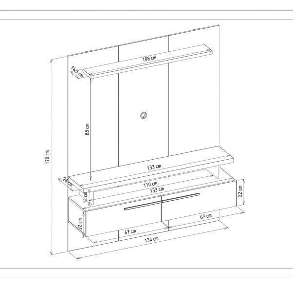Painel Home para TV até 60 Polegadas 2 Portas Caju Línea Brasil ...