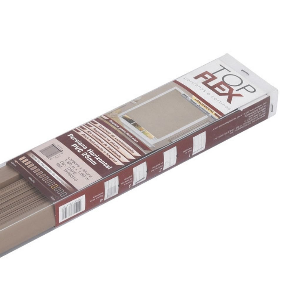 Persiana Horizontal PVC 25mm BLOCK LUXO 120larg x 220alt Café - Quarto ...