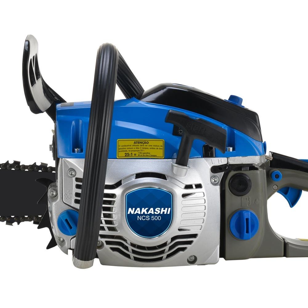 Motosserra Profissional Nakashi NCS500 À Gasolina Com Vela NGK 49,3cc 2T Sabre de 18 Pol ...