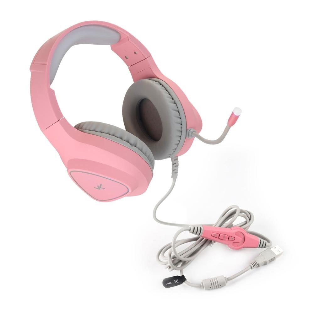 Fone De Ouvido Headset Gamer Chroma Vinik LED RGB USB Rosa | MadeiraMadeira