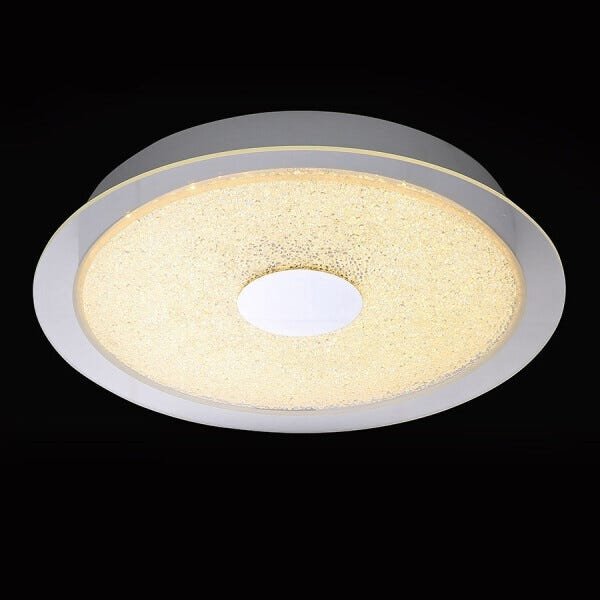 Plafon Φ28cm Aluminio Cristal e Vidro LED 12W 3000K 900Lm Bivolt ...