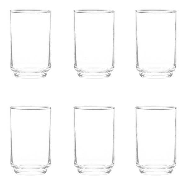 Jogo 6 Copos Alegro de Vidro 348ml Transparente | MadeiraMadeira