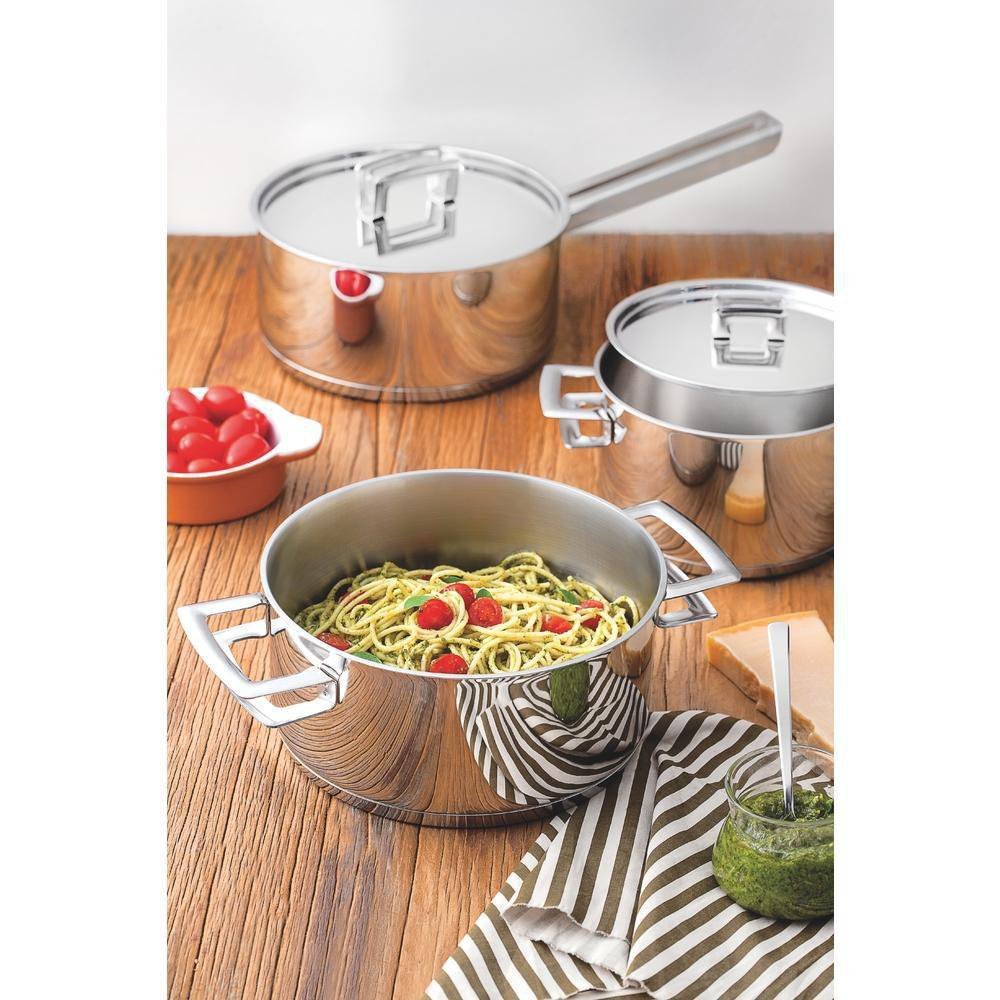 Jogo De Panelas Tramontina Brava Em Aço Inox 5 Peças | MadeiraMadeira