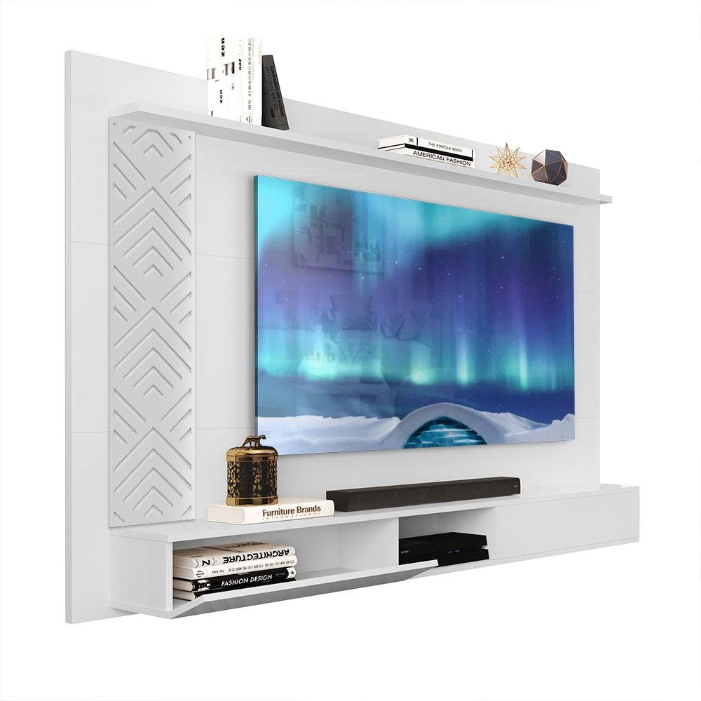 Painel Branco Para TV 60 Polegadas Com Portas Basculantes Roma VJ ...