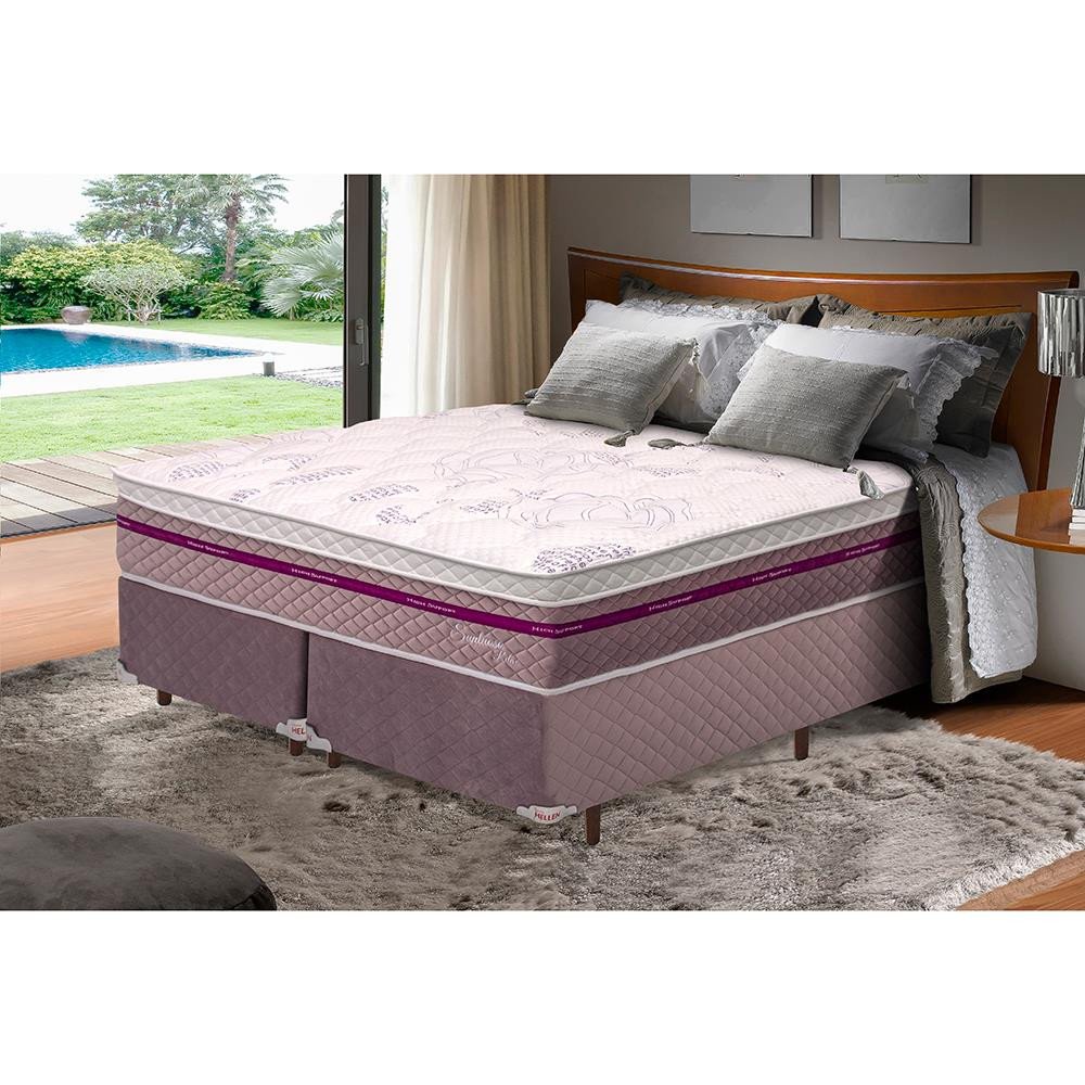 Cama Box Queen Size + Colchão Magnético com infravermelho Hellen ...