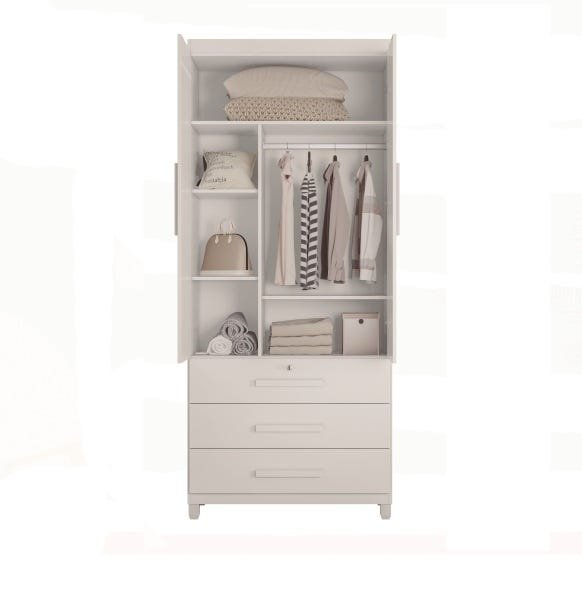 Roupeiro de Solteiro Multiuso Encanto Branco | MadeiraMadeira