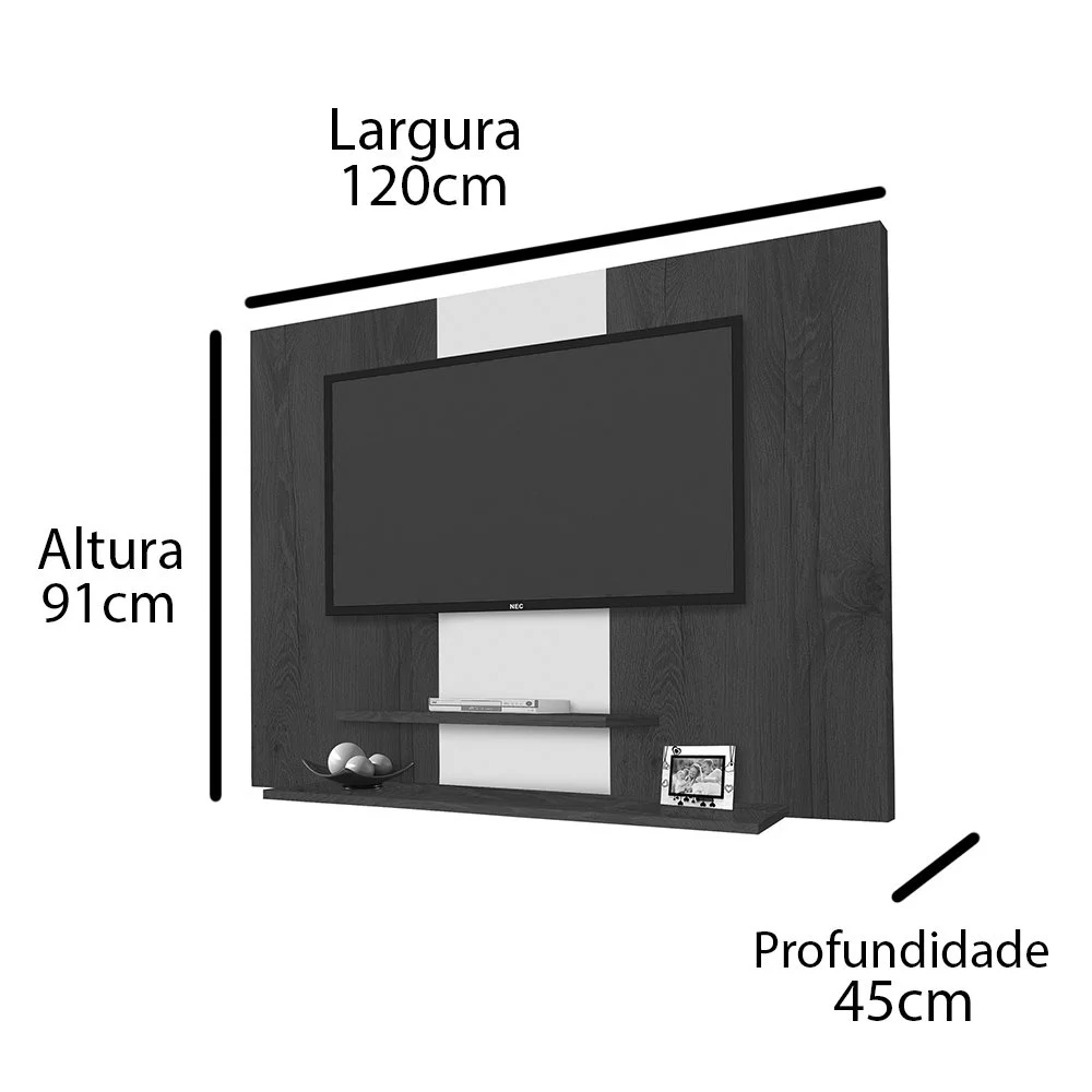 Painel para Tvs de até 42 Polegadas Dom - Black com Pérola - Móveis ...