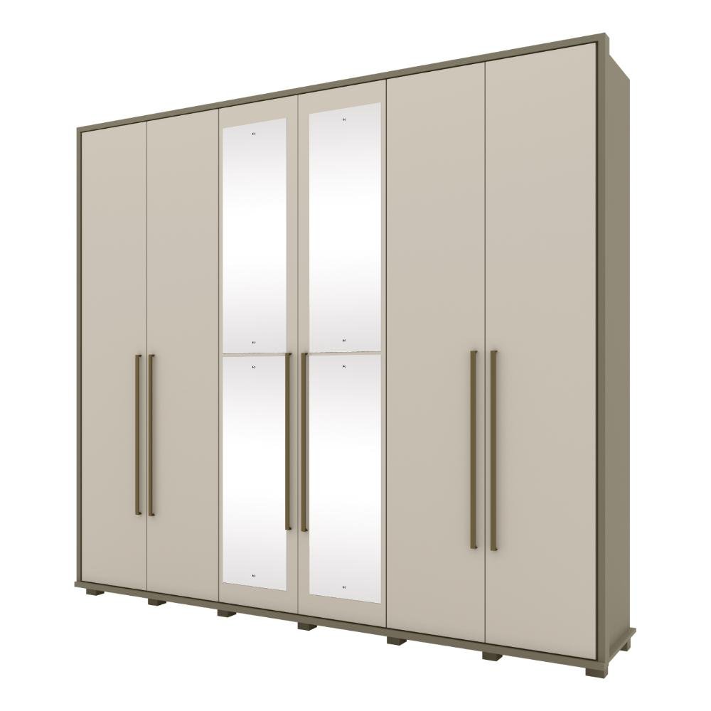 Guarda-Roupa de Casal Atalaia 6 Portas com Espelho - Duna/Cristal ...
