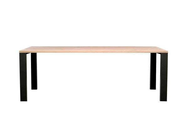 Mesa de Jantar Rustica em Madeira Maciça com Pés de Ferro Estilo ...