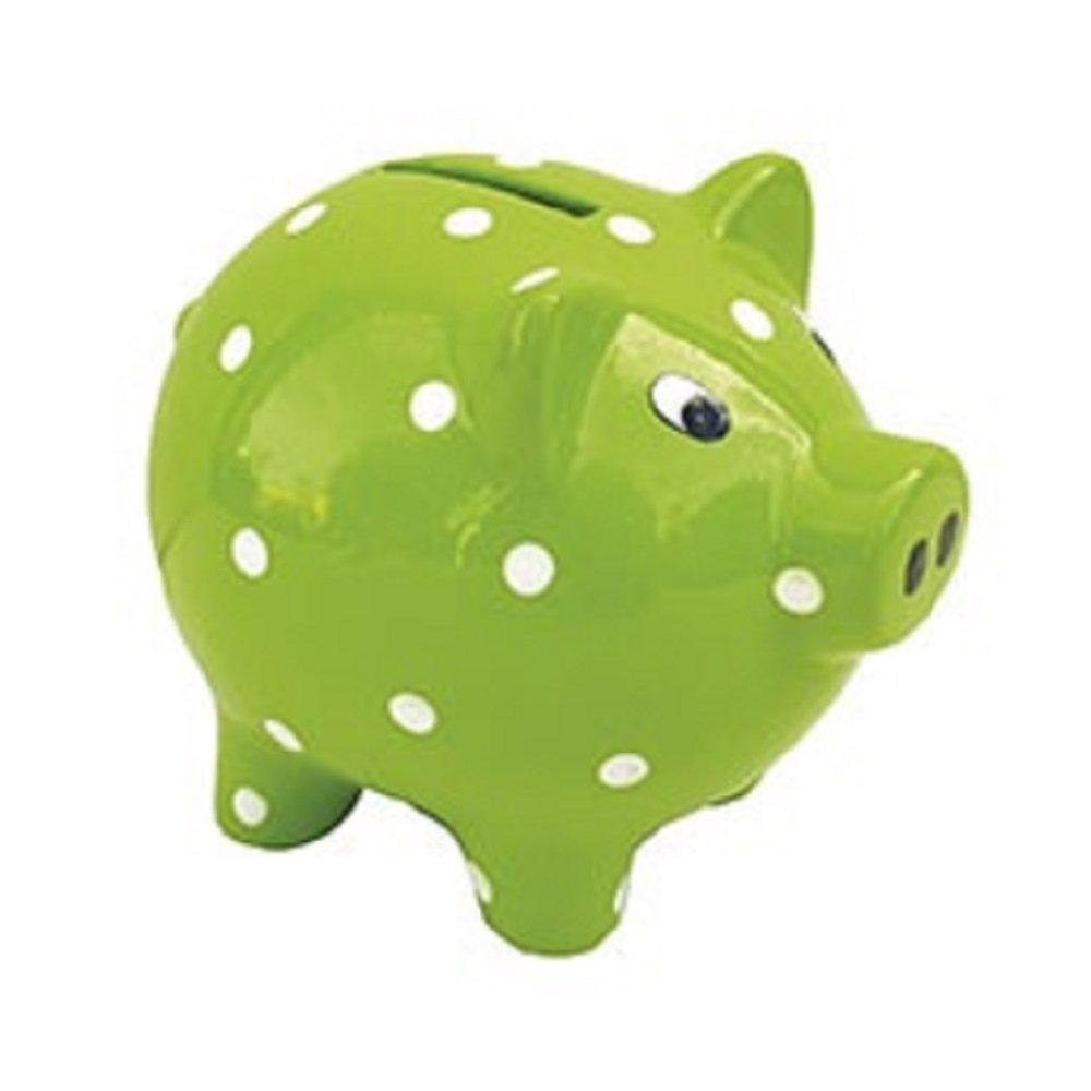 Cofrinho Cerâmica Porquinho Verde Limão | MadeiraMadeira