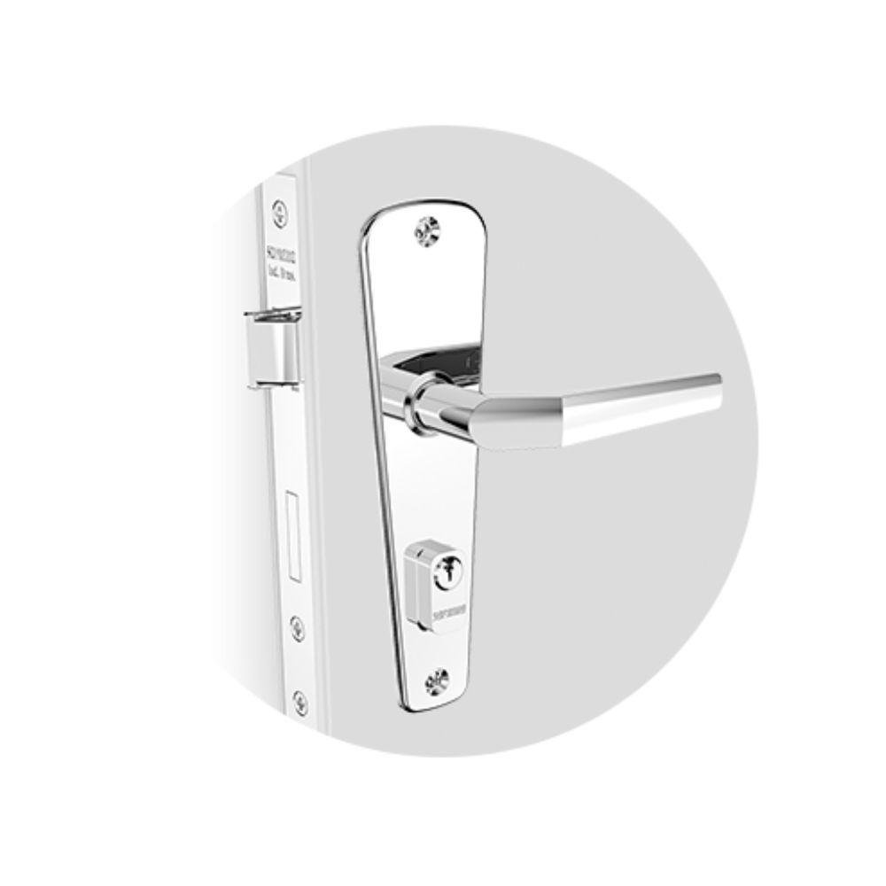 Fechadura Popline 40x53 Cromada - Soprano Externa | MadeiraMadeira