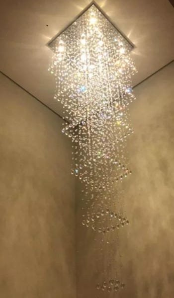 LUSTRE DE CRISTAL PARA PÉ DIREITO DUPLO COM 2,10 M DE ALTURA BASE DE ...