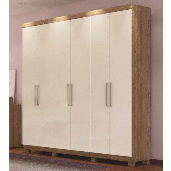 Guarda-Roupa Casal 6 Portas 3 Gavetas Paranoá Móveis Rimo | MadeiraMadeira