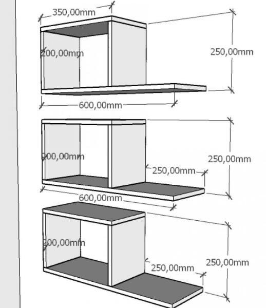 Kit Nichos Modernos preto | MadeiraMadeira