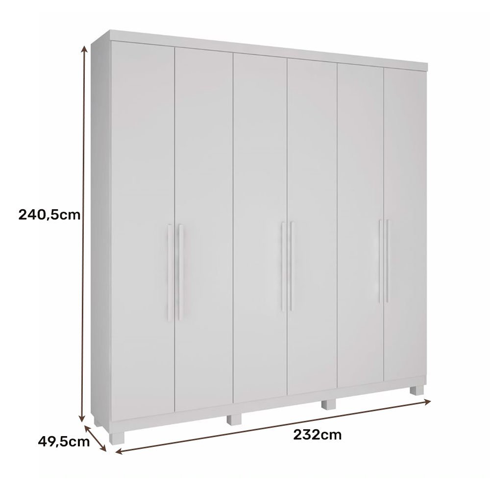 Guarda Roupa Roupeiro 6 portas 5 Gavetas Honduras Rimo Branco ...
