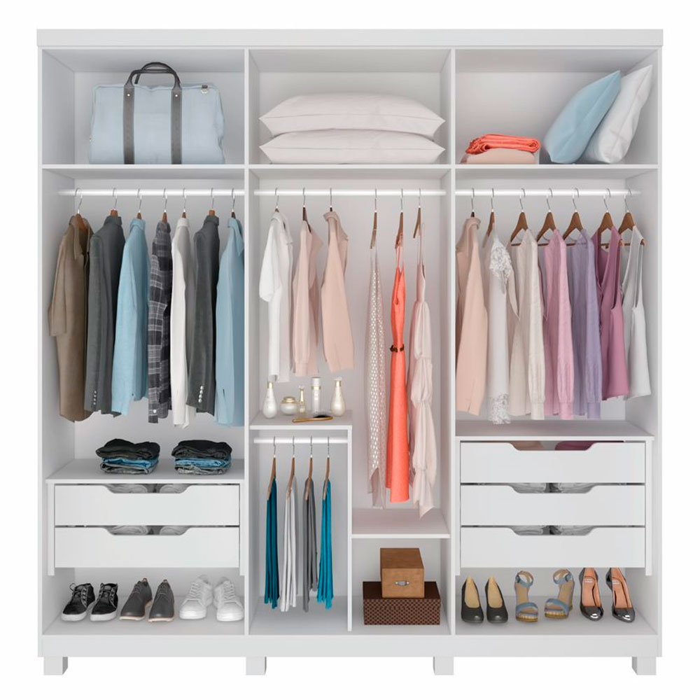 Guarda Roupa Roupeiro 6 portas 5 Gavetas Honduras Rimo Branco ...