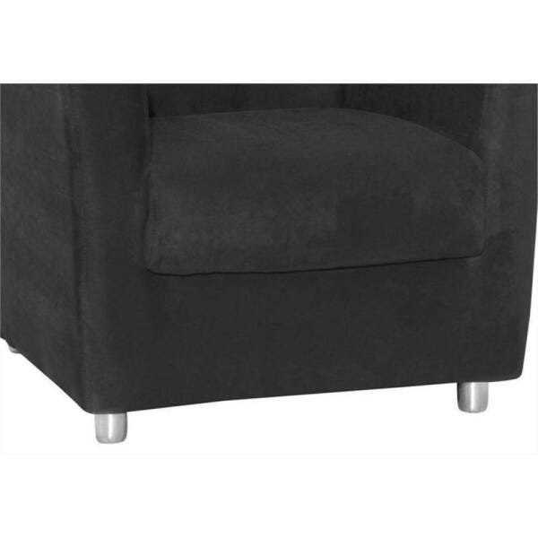 Poltrona Decorativa Tilla Pés Cromado Suede Preto - SA Móveis ...