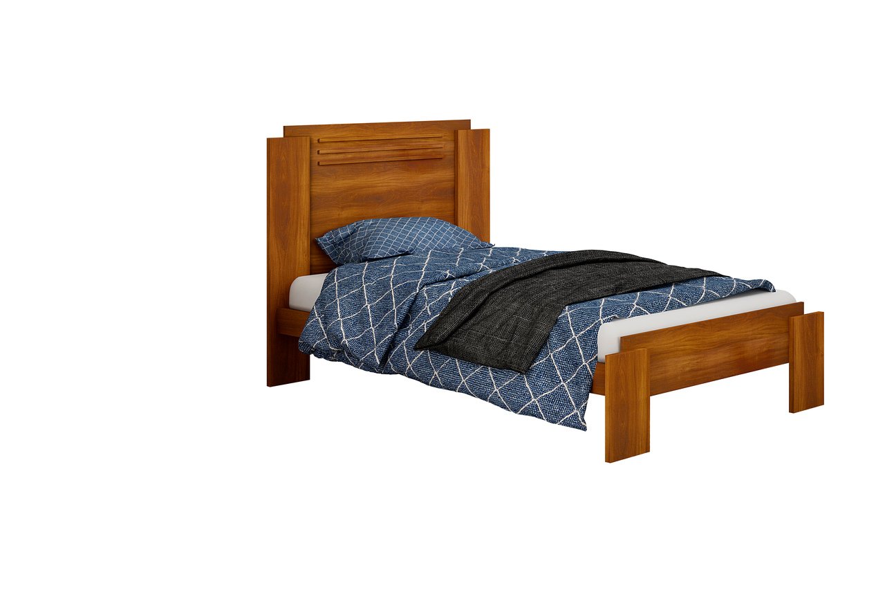 Cama Solteiro Dallas - Salleto - Salleto Nogal | MadeiraMadeira
