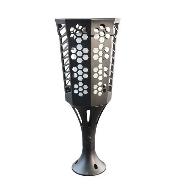 Luminária Solar Tocha Fogo Jardim Espeto Luz LED Efeito Chama Lual ...