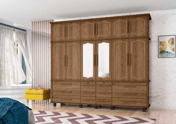 Guarda-Roupa Freijó com Espelho - Fabrimóveis | MadeiraMadeira