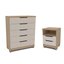 Conjunto Mesa de Cabeceira 45cm e Cômoda 5 Gavetas 90cm Barcelona ...