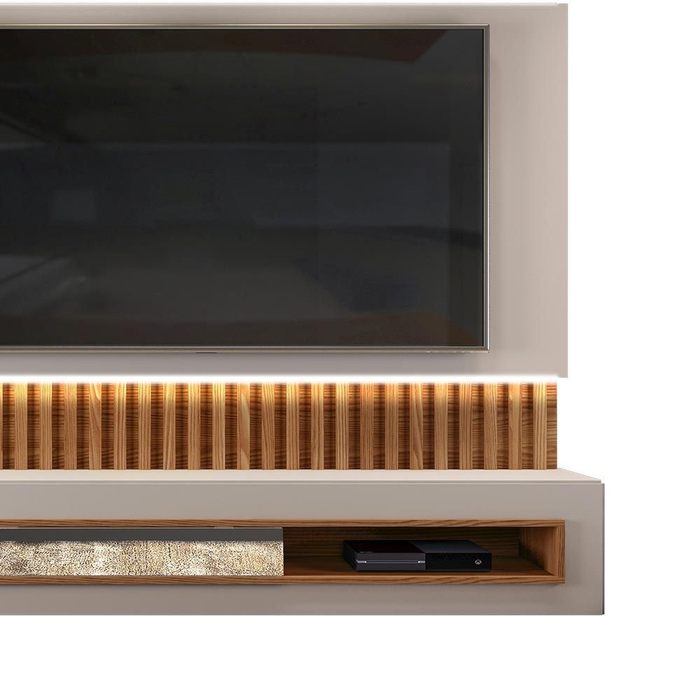 Painel Home Suspenso para Tv até 60 Polegadas Ripado Com LED 100% MDF Evan | DJ Móveis ...