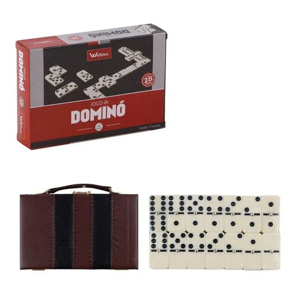 Dominó de Osso Profissional com Maleta Couro Sintético 05 Milímetros ...