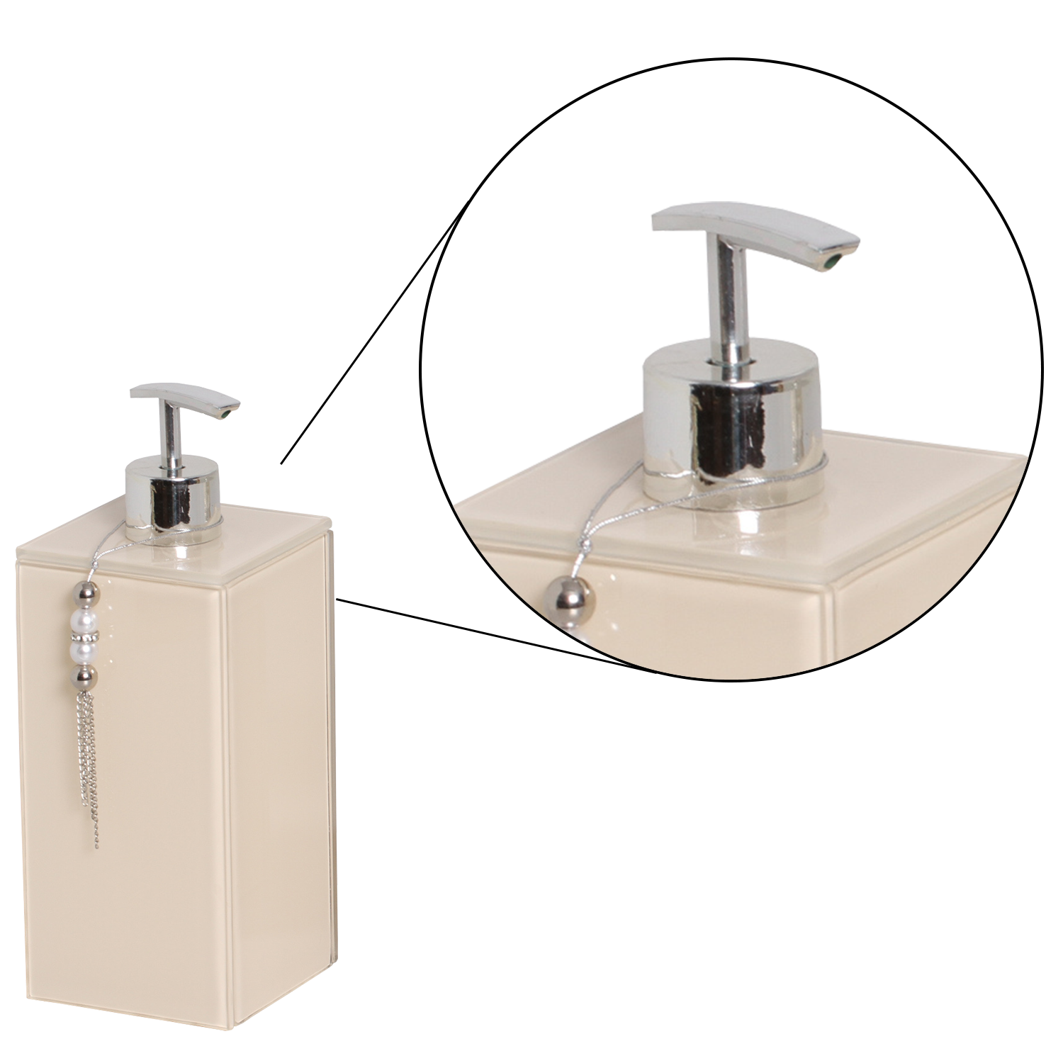 KIT LAVABO BANHEIRO LUXO VIDRO 5 PEÇAS: VANILLA PRATA | MadeiraMadeira