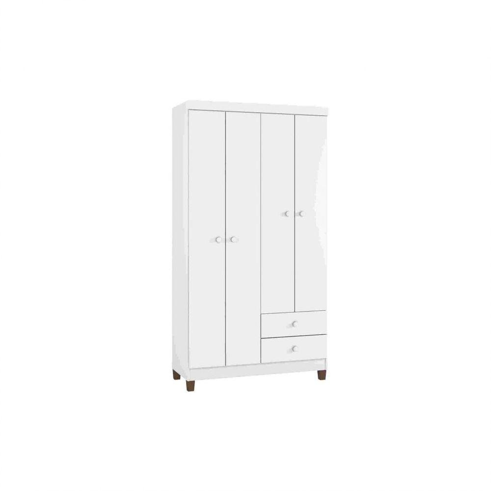 Guarda Roupa 4 Portas Ternura Baby Branco Flex | MadeiraMadeira