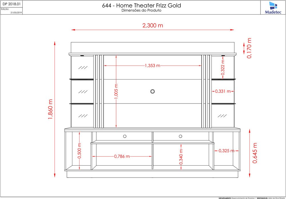 Home para TV até 55 polegadas Aussie Gold:Titânio/Carvalho | MadeiraMadeira