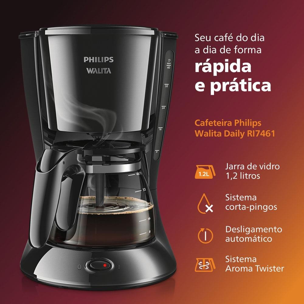 Cafeteira Elétrica Philips Walita RI7461 40 Xícaras | MadeiraMadeira