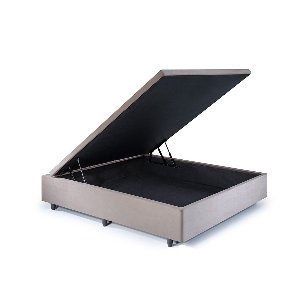 Base Box Casal com Baú 138x188x42cm com Pistão a Gás Suede | MadeiraMadeira