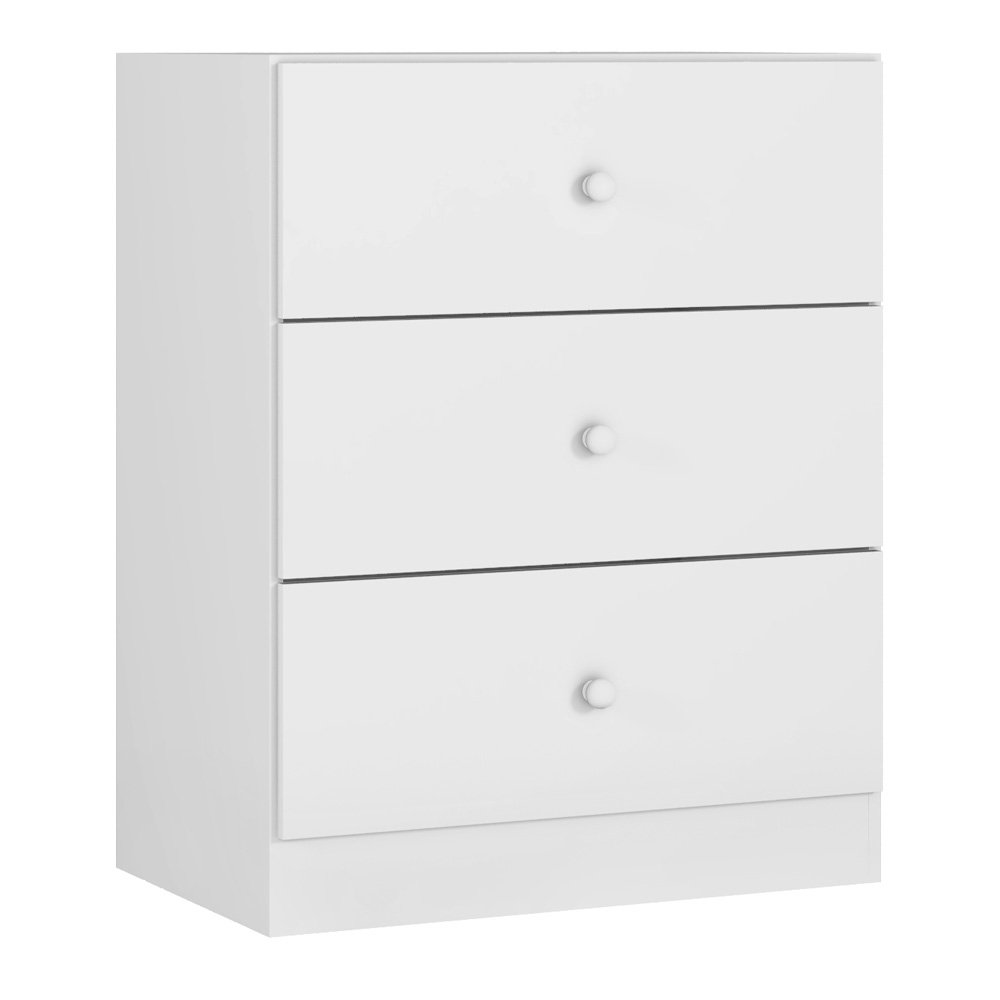 Cômoda para Quarto 3 Gavetas Louise Branco 1133 AJL Móveis | MadeiraMadeira