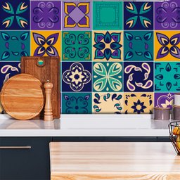 Adesivo de Azulejo Paleta Roxa 1 60X120cm | MadeiraMadeira