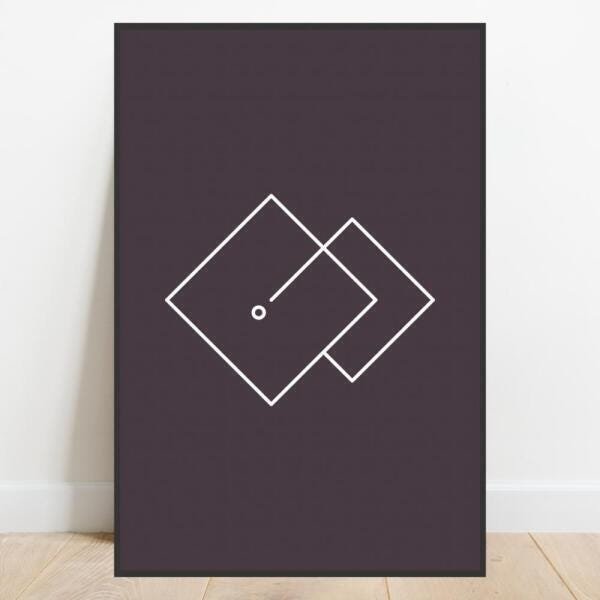 Quadro com moldura minimalismo lozangulos geometrica 40x60 | MadeiraMadeira